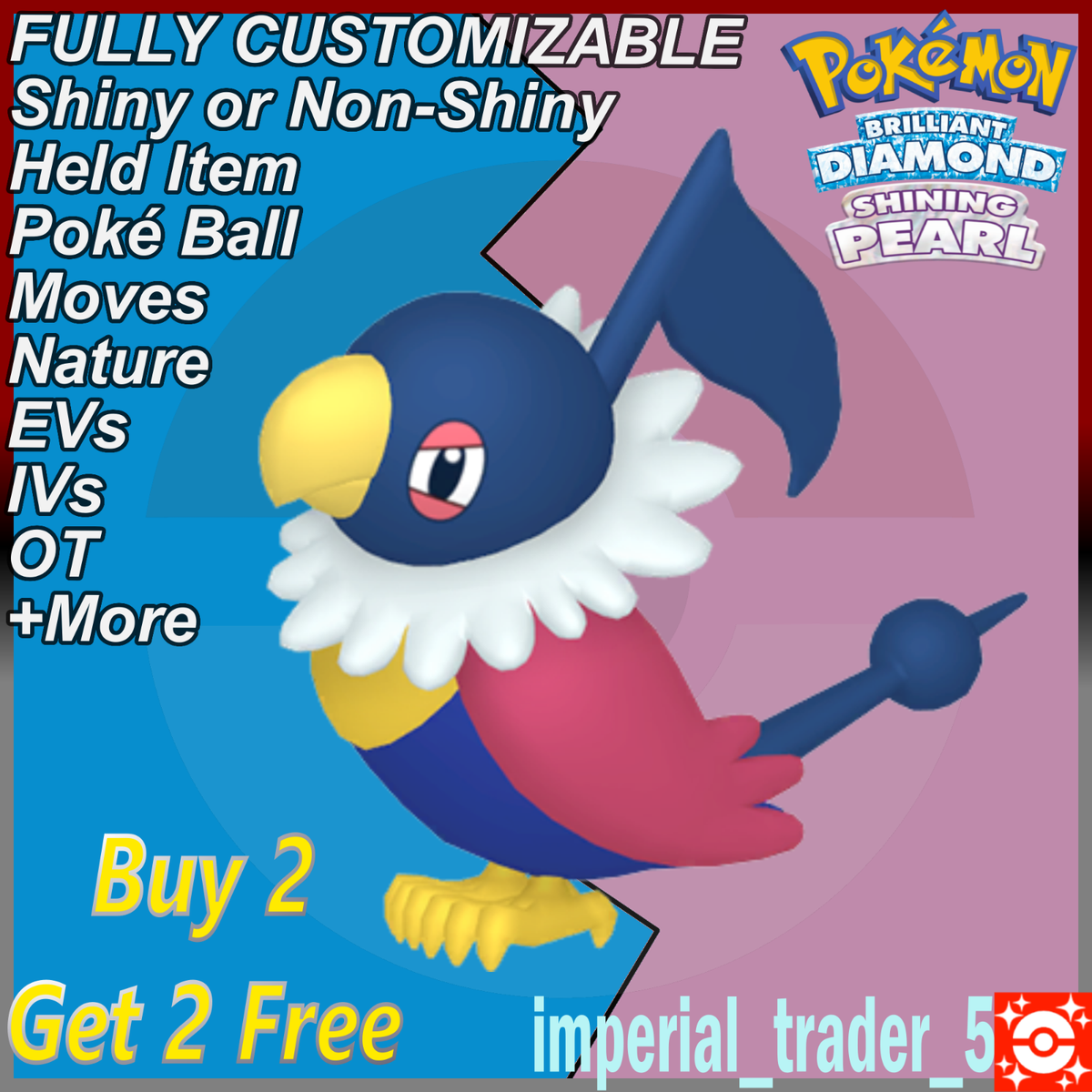 Chatot Pokemon Brilliant Diamond