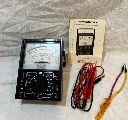 Micronta Multitester Cat No. 22-203U 27 Ranges 18 positions w/ Leads ...