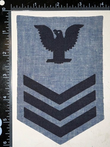 USN US Navy Petty Officer 1st Class No Rate IRON ON FOR CHAMBRAY SHIRT ...