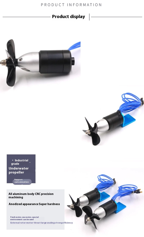24V Underwater Propulsion Brushless Motor Waterproof Motor Soak Motor ...
