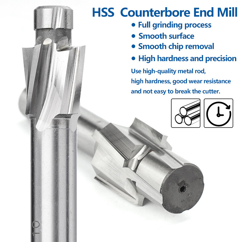 Pilot Slotting Tool Counterbore End Mill M3-M16 HSS Cutter Slot Drill ...