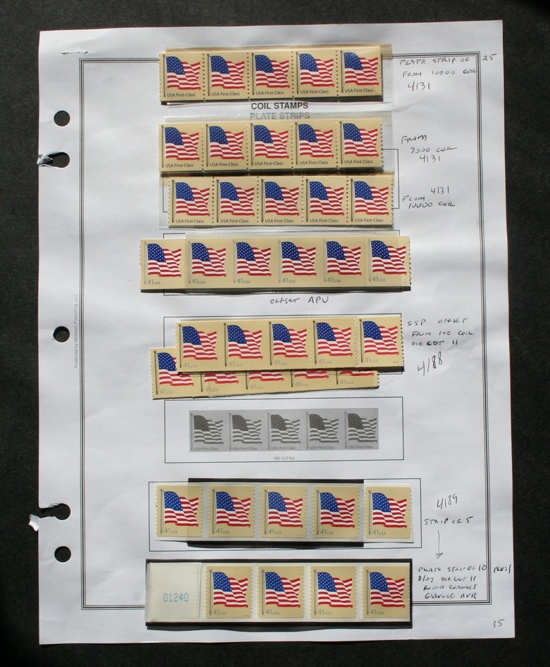Sixteen strips of coil stamps, USPS lot, MNH, 2007, various lengths | eBay