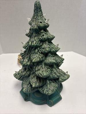 Vintage 1970’s Atlantic Mold Ceramic Lighted Christmas Tree w/Base 12 ...