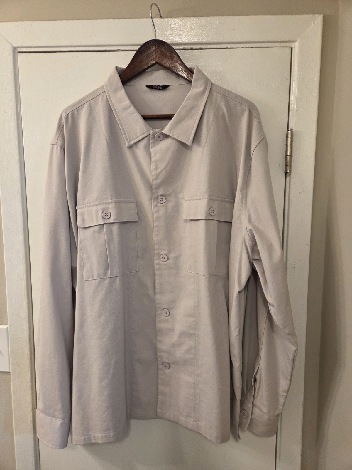 Men's Shacket Shirt Jacket 3XL Light Grey | eBay