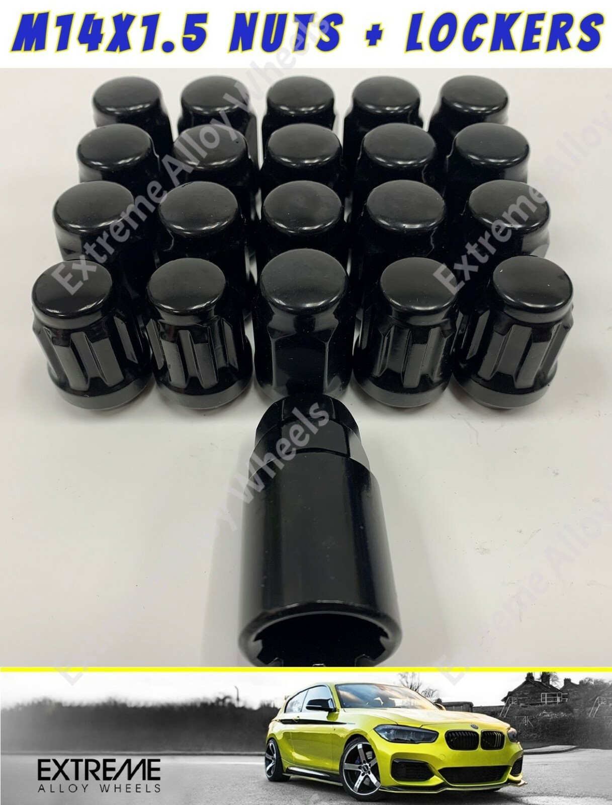 Black Alloy Wheel Nuts For Land Rover Evoque Freelander 2 32mm Long ...