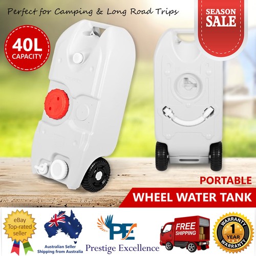 40L Portable Wheel Water Tank Camping Motorhome Caravan Storage Waste ...