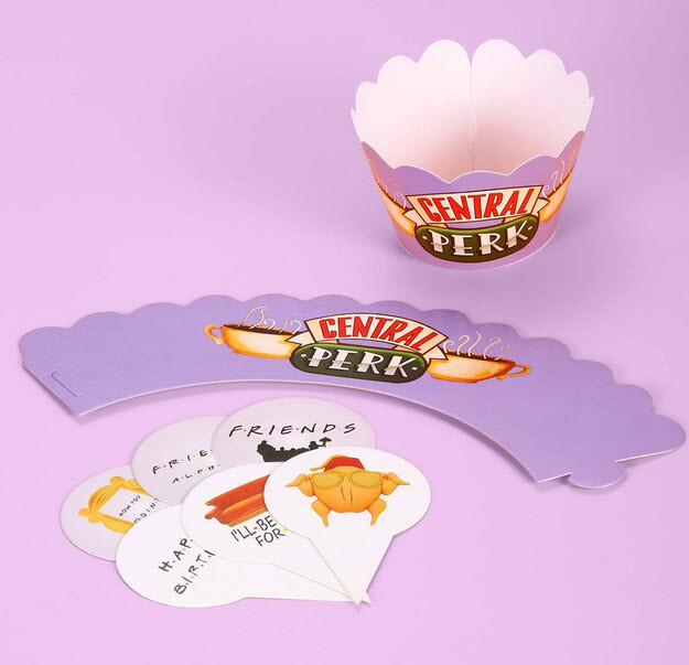 FRIENDS CENTRAL PERK coffee birthday party 12 CUPCAKE WRAPPERS W/12 ...