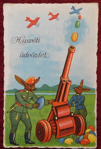 MILITARY - RABBIT - GUN CANNON / EASTER POSTCARD / 1949 | eBay