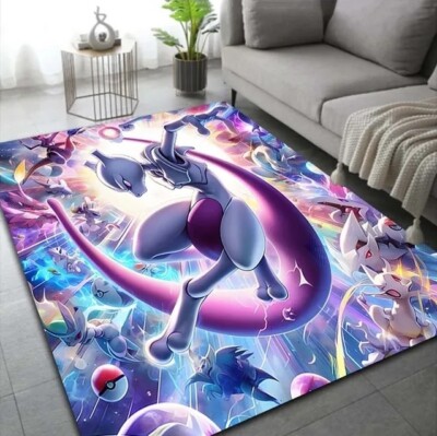 Pokemon Mewtwo 10/102 Bedroom Floor Mat Rugs Modern Carpet 150CM X ...