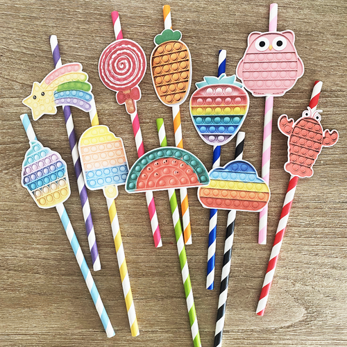 Fidget Pop It Birthday Party Decor Straw | eBay Australia