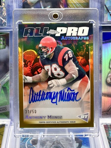 2024 Topps Chrome /50 AUTO Autograph Gold Prizm Refractor Anthony Munoz ...