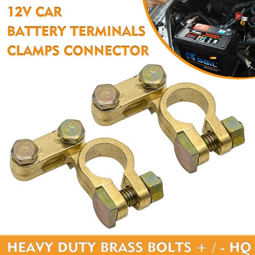 2x12V Negative & Connection Positive Brass Screw Terminals Battery ...