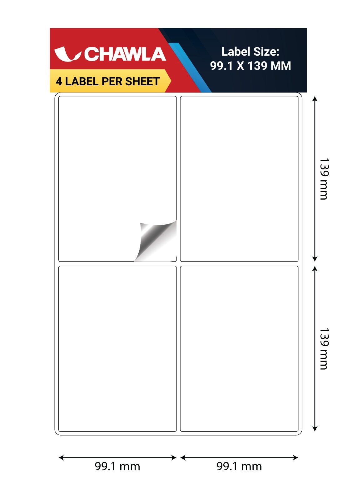 A4 Address Labels Self Adhesive White Sheets Sticker Paper Laser ...