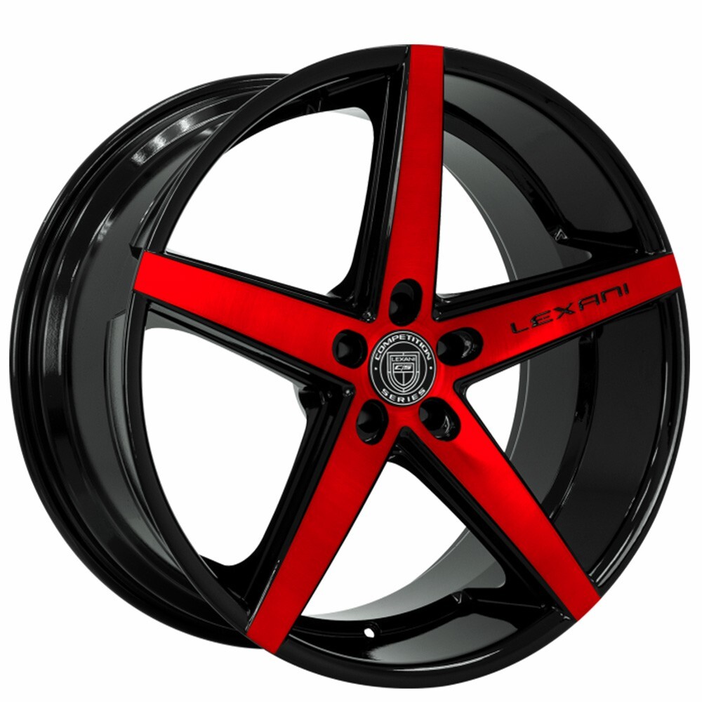 20" Staggered Lexani Wheels R-Four Black with Brushed Red Face Rims | eBay