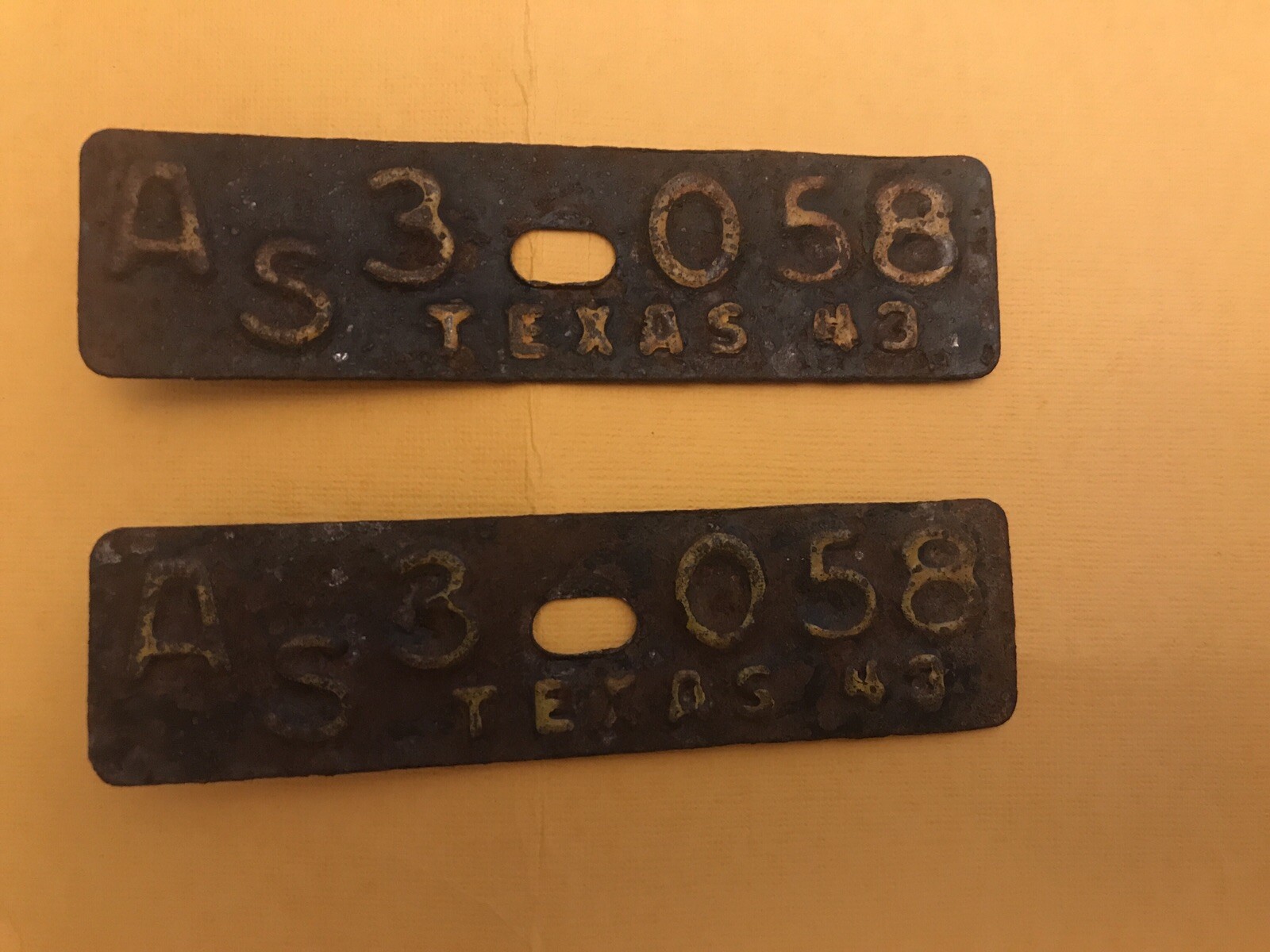 1943 Texas License Plates War Tabs AS3058 Passenger | eBay