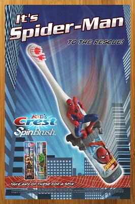 2007 Spider-Man Kid’s Crest Spin Brush Print Ad/Poster Marvel ...