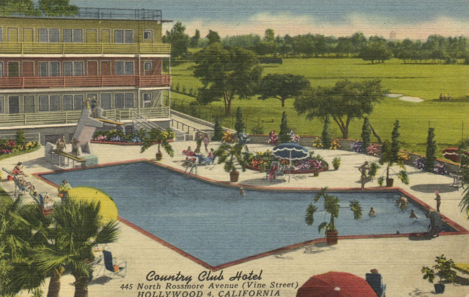 PC GOLF, CA, HOLLYWOOD, COUNTRY CLUB HOTEL, Vintage Postcard (b45856 ...