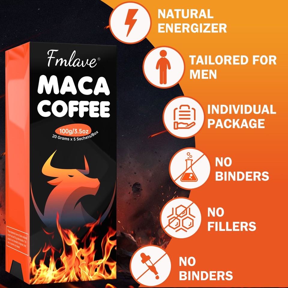 Men's Energy Coffee Instant Coffee with Maca Ginseng Ashwagandha ...