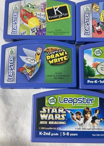Leapster Learning Game Lot 8 Games Star Wars Disney Sponge Bob ...
