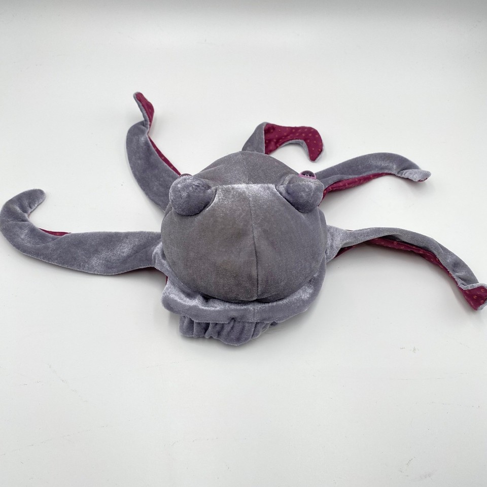 Octopus Hand Puppet 9" Plush Gray Caltoy Animal Toy Jellyfish Kids Sea ...