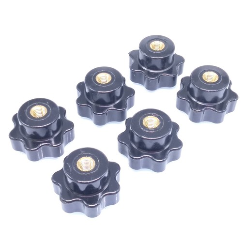 6x M8 x 40mm Plum Bakelite Hand Tighten Nuts Handle Star Thumb Nut ...