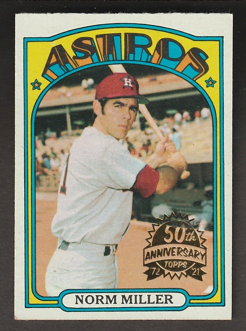 2021 Topps Heritage 1972 Original Buybacks #466 Norm Miller Houston ...