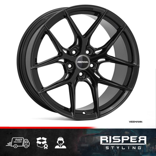 VEEMAN VC580R 20 INCH ALLOY WHEELS - 5X112 - GLOSS BLACK STAGGERED SET ...