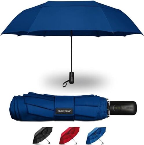 Vented Travel Umbrella | Strong Compact Umbrellas for Rain Windproof ...