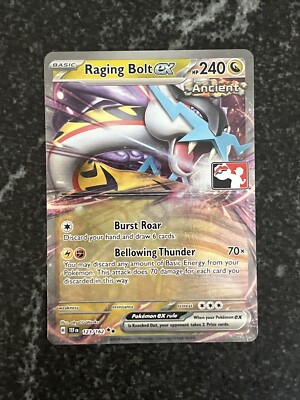 Pokemon TCG Raging Bolt EX 123/162 Prize Pack "Play" Stamped! Rare Holo ...