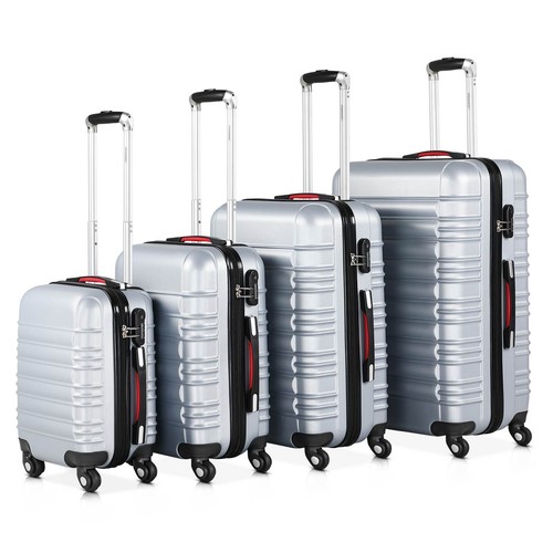 Monzana Baseline 4Pc Travel Suitcase Set Luggage ABS Hard Shell 4 Wheel ...