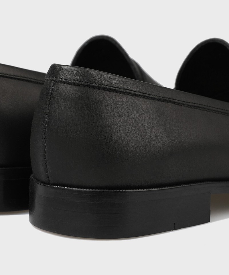 Firenze Atelier Men's Handmade Matte Black Leather Penny Loafers Slip ...