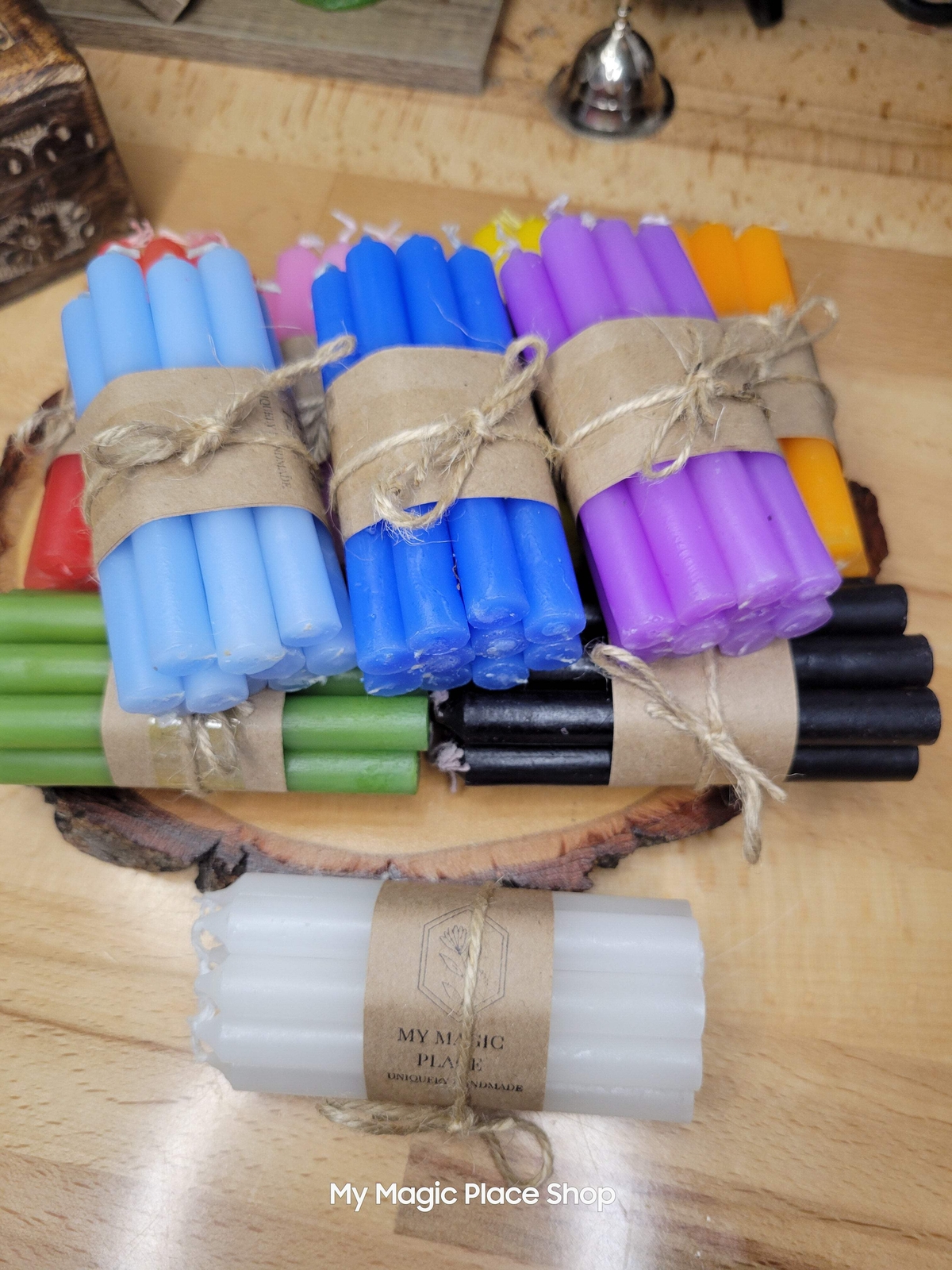Packs of 10 colored spell candles, 4'' chime candles for spells, ritual ...