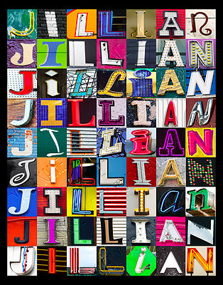 JILLIAN Name Poster featuring photos of actual sign letters | eBay
