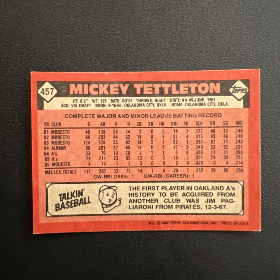Vintage Baseball Autographed Card Mickey Tettleton | eBay