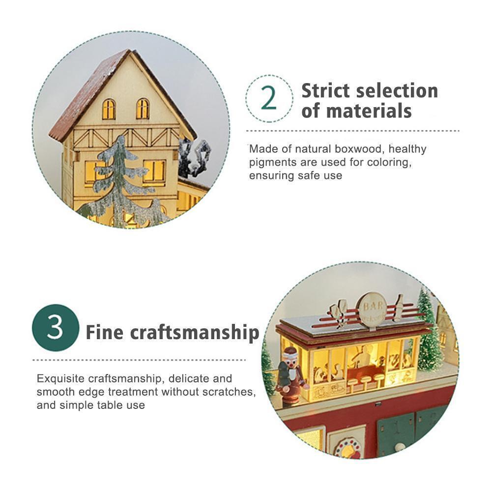 Wooden Advent Calendar Bus Shape Light up For Xmas Decoration h Holiday ...