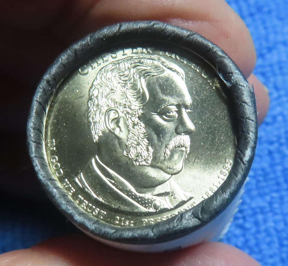2012 P Chester A Arthur Unopened 25 Coin Mint Roll Presidential Gold ...