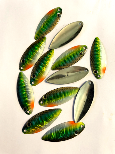12 ct. #4 Painted, Fish Pattern, Willow Blades. Spinner Bait Parts, 002 ...