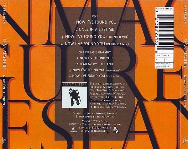 SEAN MAGUIRE Now I've Found You CD1 UK CD Single incl sticker sheet ...