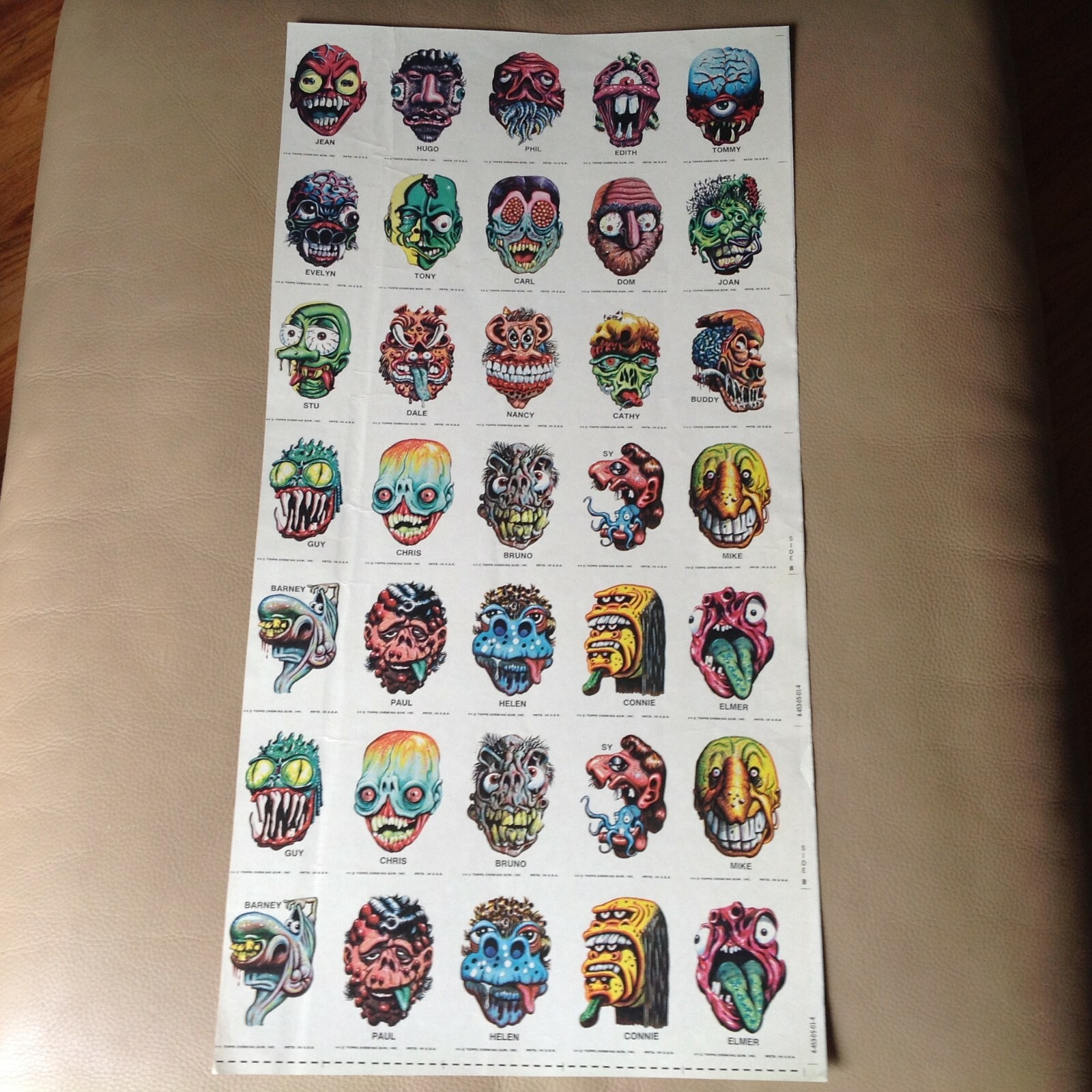 1974 Topps Ugly Stickers Uncut Sheet of 35 Stickers | eBay