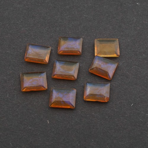 Lot (8) Czech vintage topaz dragons breath rectangle glass rhinestones 10x8mm | eBay