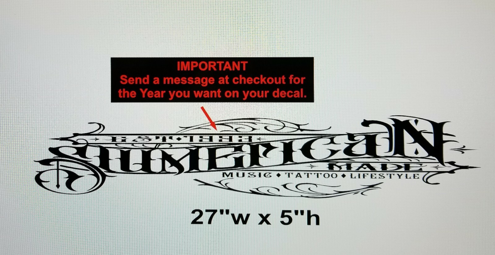 Special Order SLUMERICAN MADE Decal for 27" x 5" - Windshield Banner ...