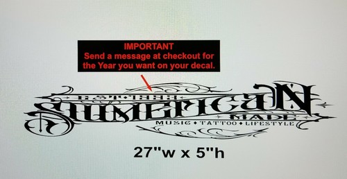 Special Order SLUMERICAN MADE Decal for 27" x 5" - Windshield Banner ...