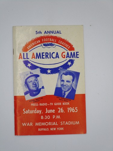 1965 Coaches All America Game Press Program Buffalo Sayers,Piccolo ...