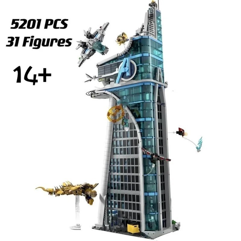 76269 MOC Avengers Tower Building Blocks with 31 Figures Marvel 5201pcs ...