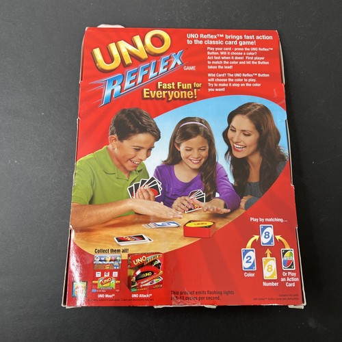 New UNO REFLEX Electronic Card Game ~ Race to Match the Colored Light ...