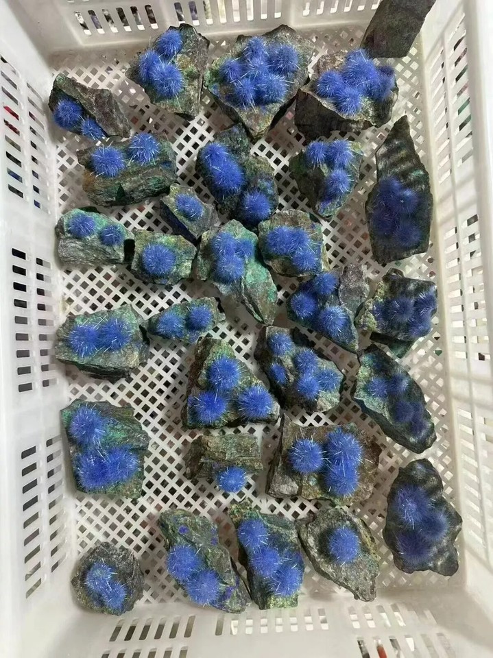 Rare Blue Dandelion Zeolite Cluster Titanium Quartz Crystal Specimen ...