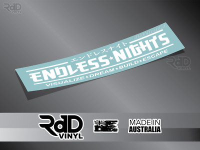 ENDLESS NIGHTS Night Runner Kids Antisocial Custom Car Sticker JDM ...