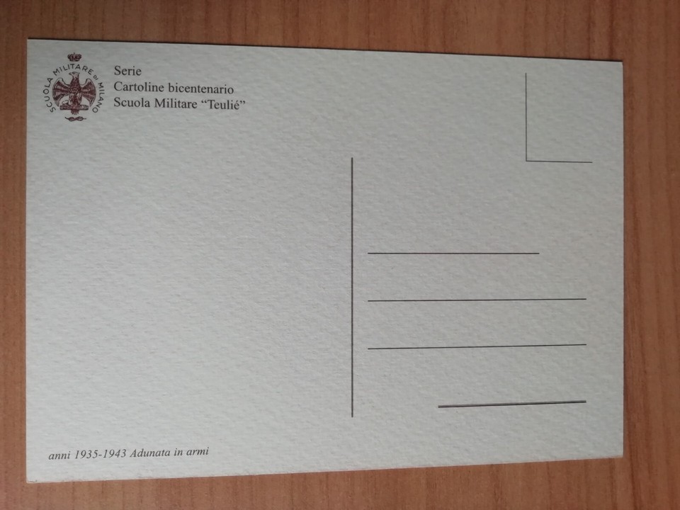 CARTOLINA ITALIA MILANO SERIE BICENTENARIO SCUOLA MILITARE Teuliè ITALY ...