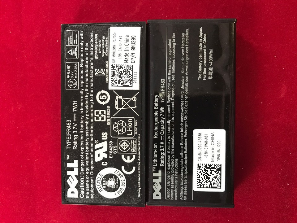 Dell Batterie NU209 U8735 XJ547 pour PowerEdge Perc 5i 6i P9110 3.7V ...