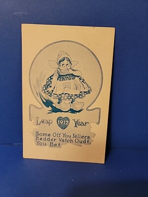 Antique Leap 1912 Year VALENTINE Postcard Some Off You Fellers Better ...